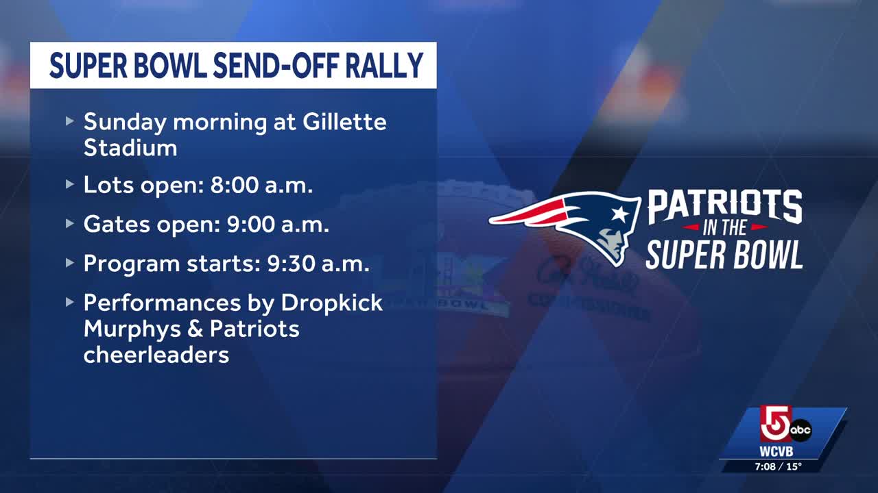 Patriots' Super Bowl send-off on Sunday