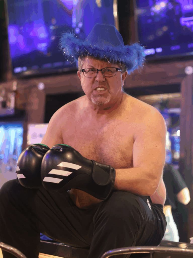 Ryan Lemond lost his shirt in celebration at KSBar again