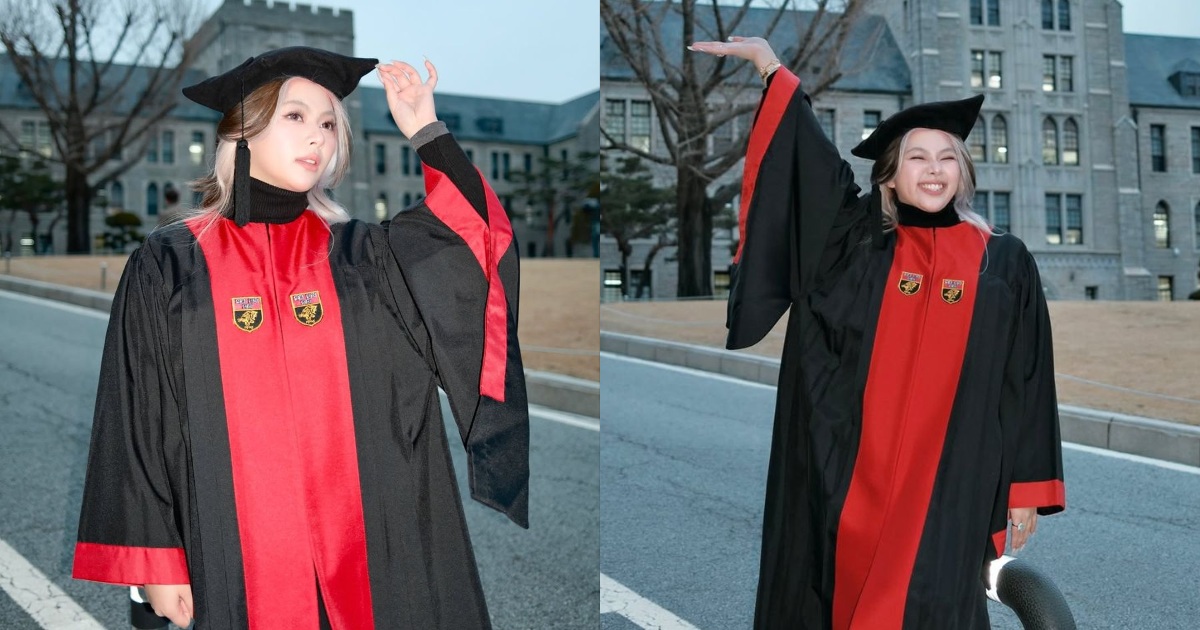 Chloe San Jose finishes course at Korea University in Seoul