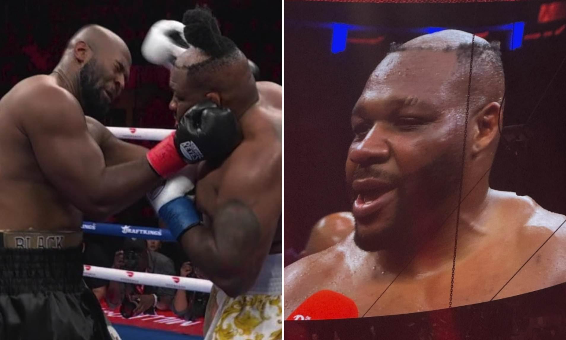 Shocking moment boxer's hair piece falls off as he gets pummeled in the ...