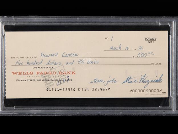 Apple's first check signed by Jobs, Wozniak fetches $2.4M