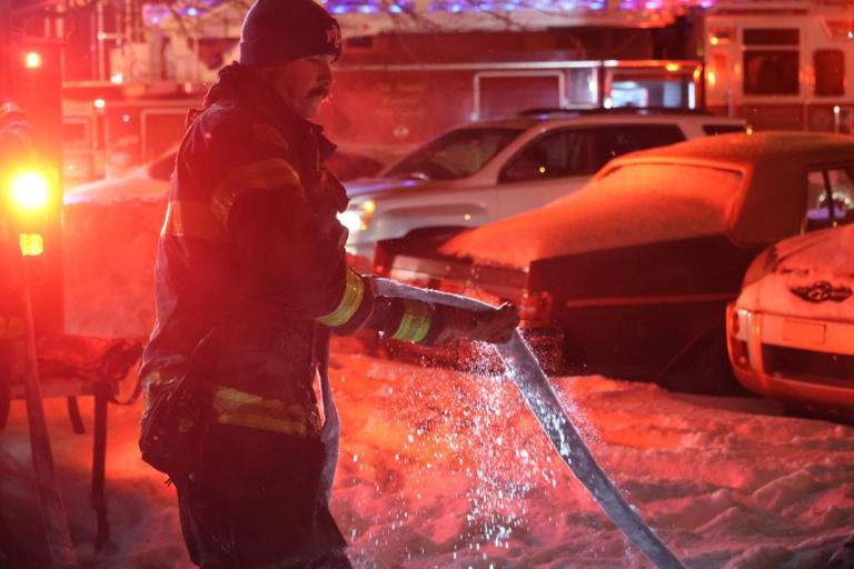 Firefighter injured while working at scene of apartment fire on east ...