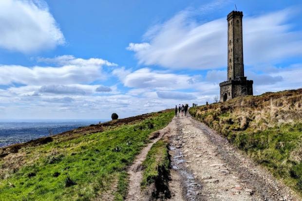Walk through stunning countryside to Peel Tower from village pub