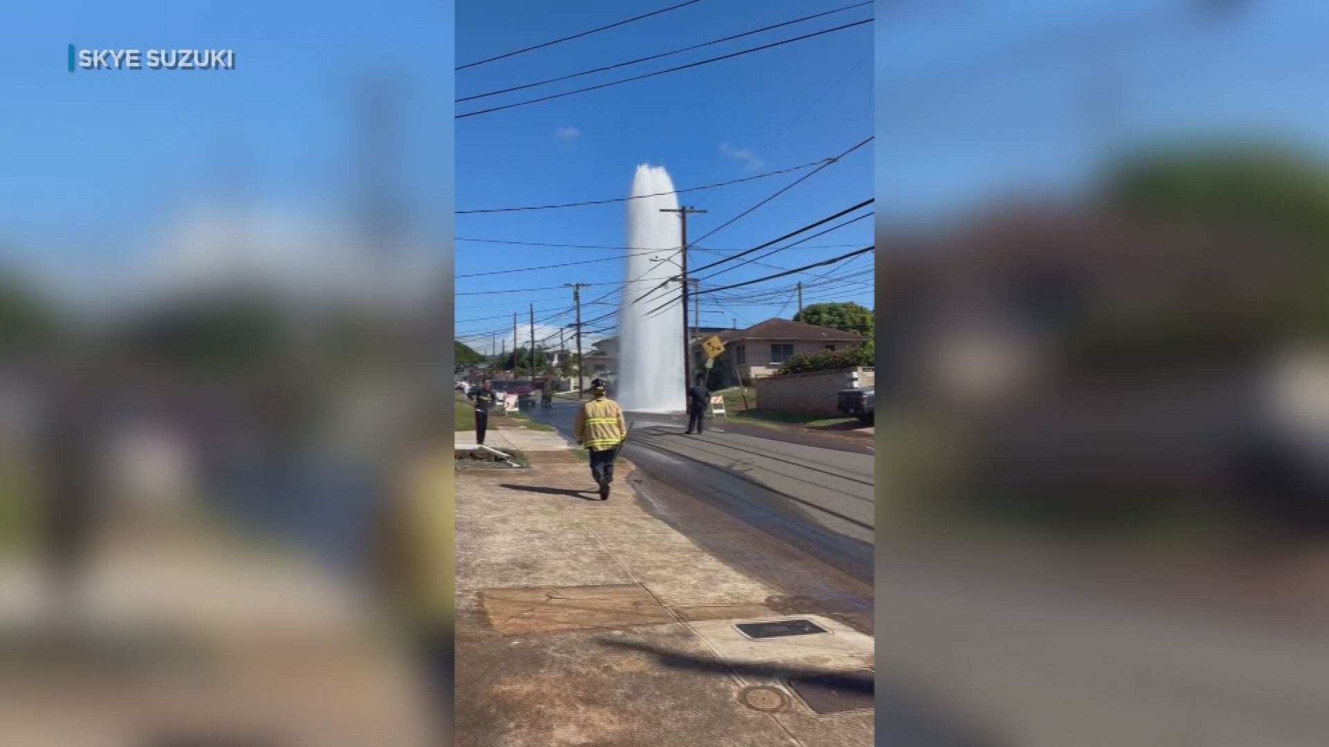 Fire hydrant erupts in Kaimuki