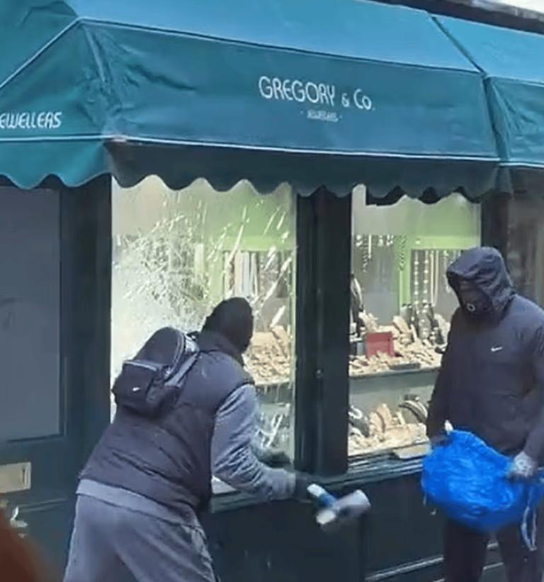 Hammer-wielding thugs ransack jewellers as brave staff fight back
