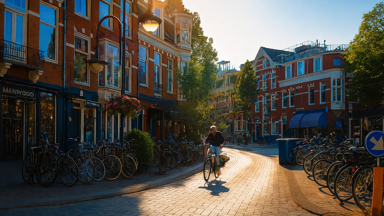 Lumière du soir près du Vondelpark