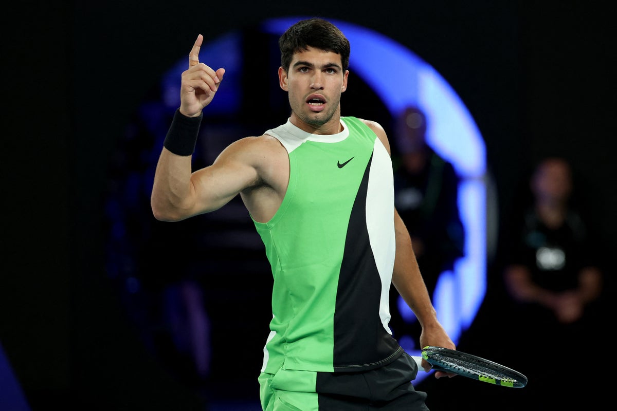 Alcaraz one set away from Australian Open history as he leads Djokovic