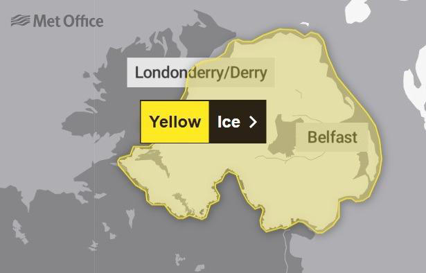 Northern Ireland weather: Met Office issues yellow alert for ice - when ...