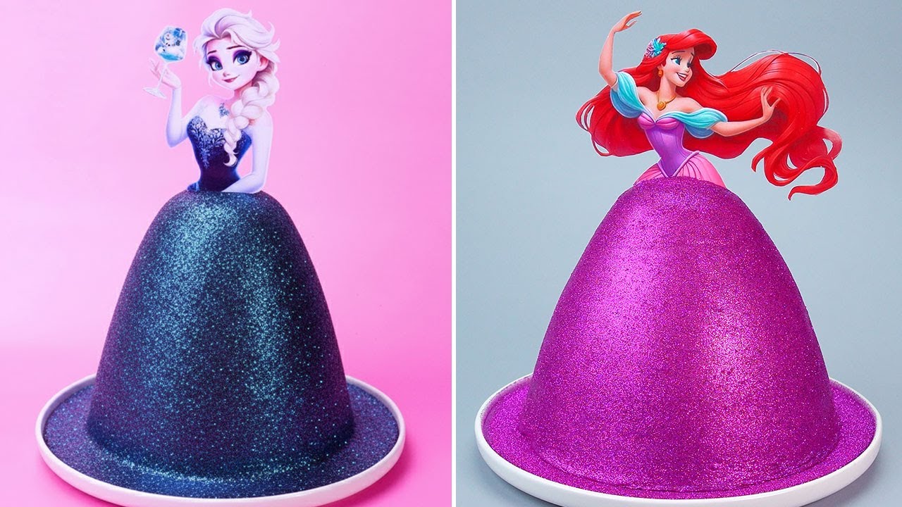 Glitter princess doll cake designs