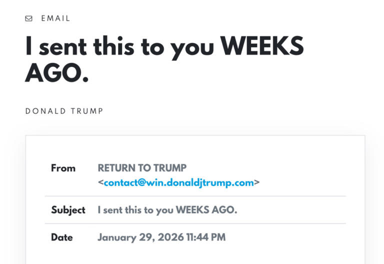 Trump warns: send him cash to remain a supporter