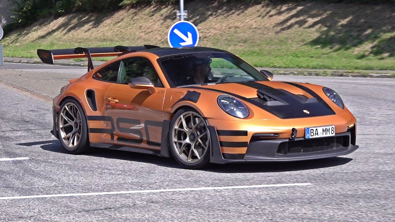 Exotic cars depart from famous fuel station