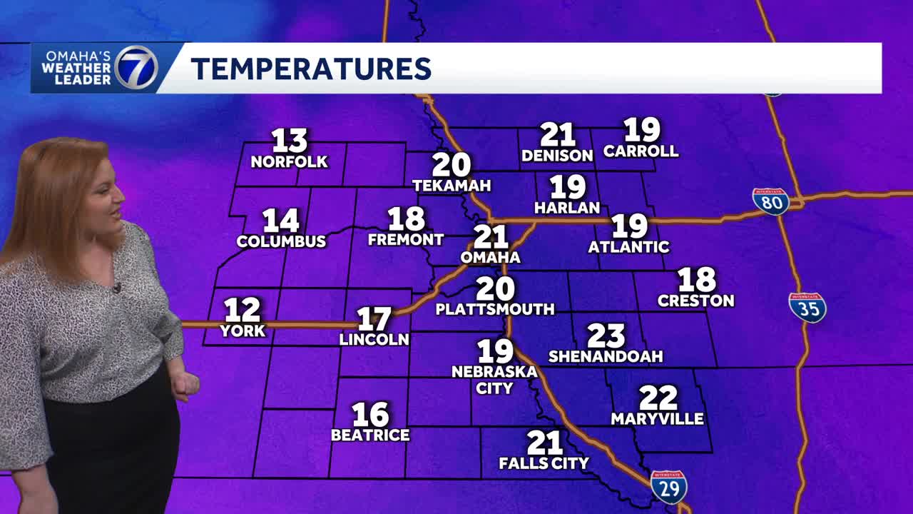 Cold morning, mild afternoon Sunday for Omaha area