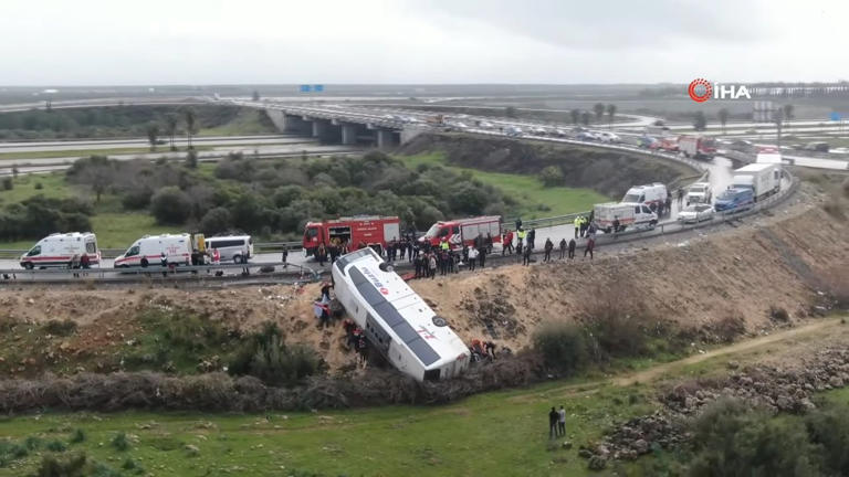 At least eight dead after coach tumbles down roadside slope in Turkey