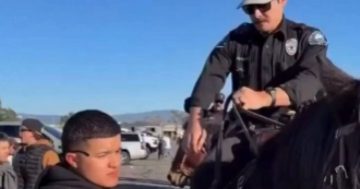 Watch: Cops from 3 different agencies, horses, and some tailgating ...