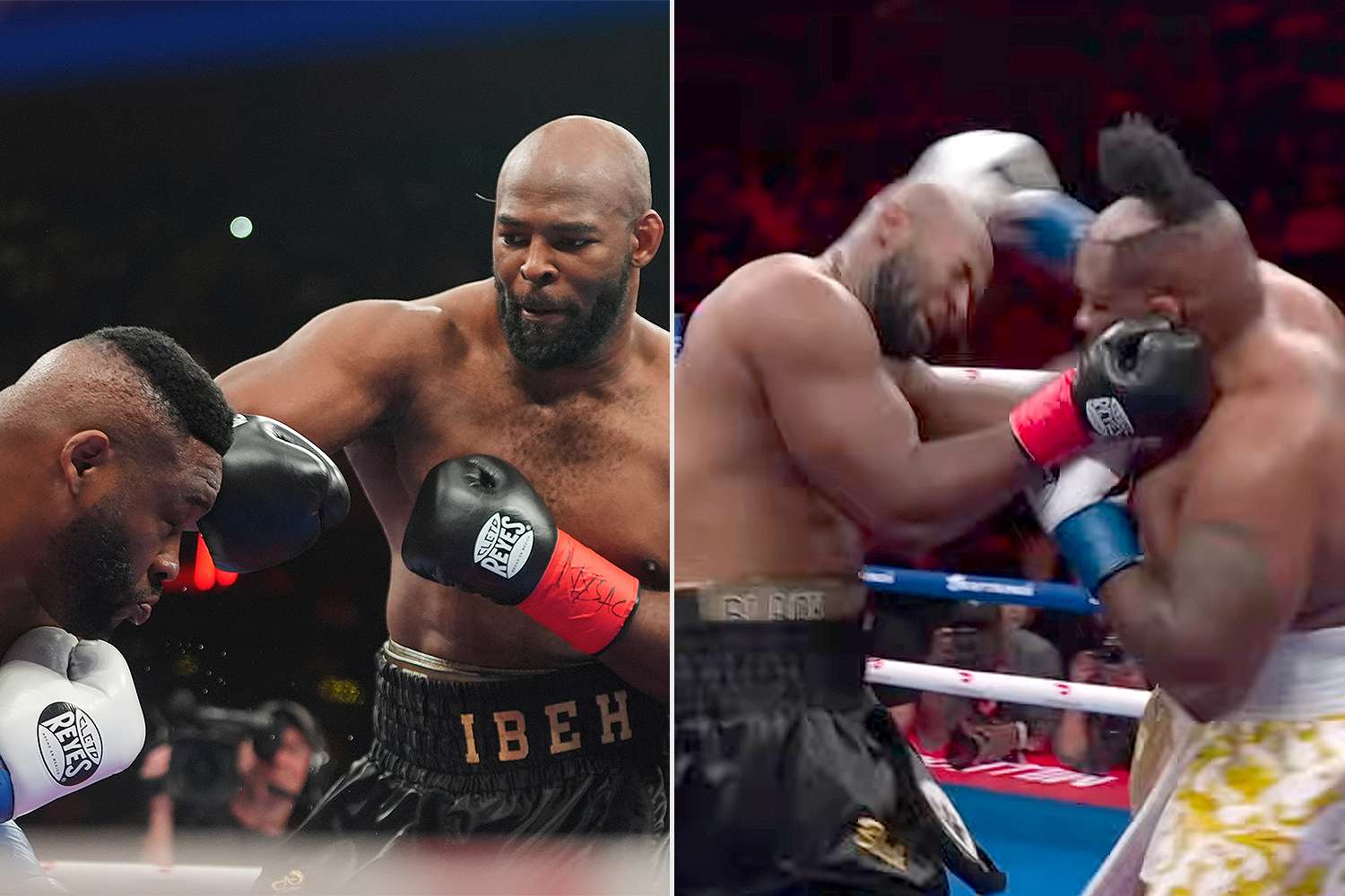 Boxer Jarrell Miller throws hairpiece into crowd after Kingsley Ibeh punched toupee off during ...