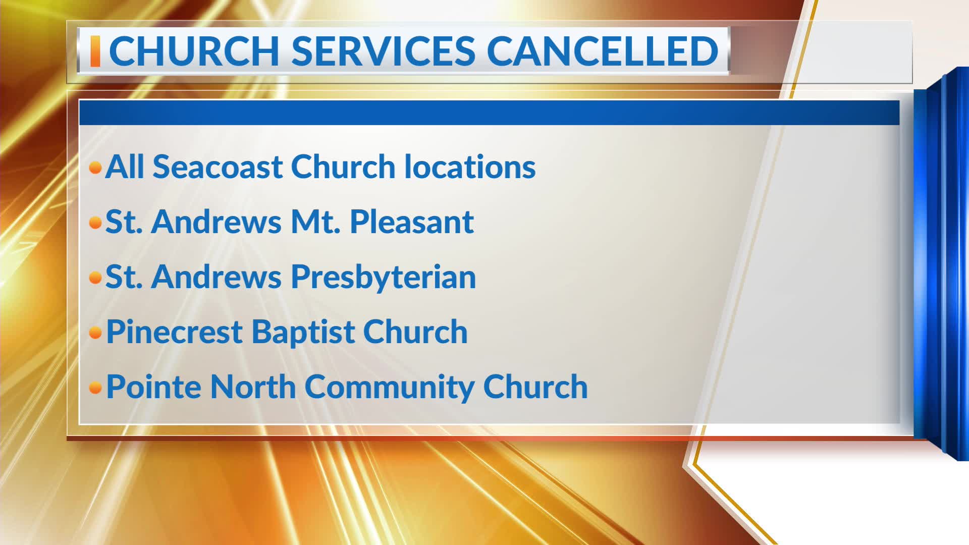Some church services cancelled due to winter weather