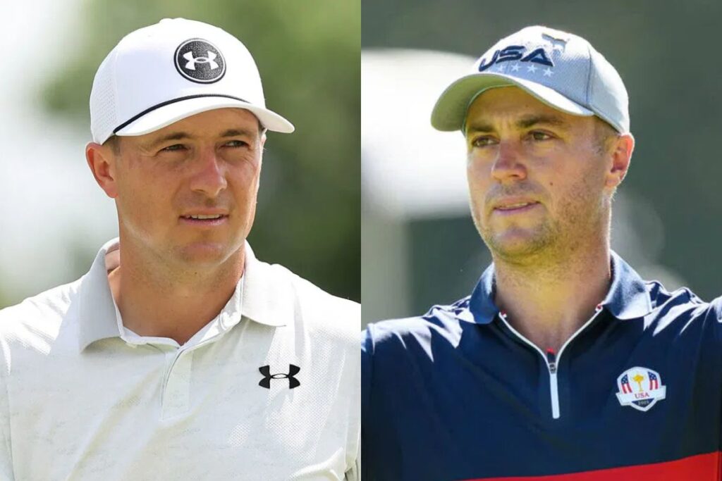 Justin Thomas reacts to Jordan Spieth’s approach at PGA Championship ...