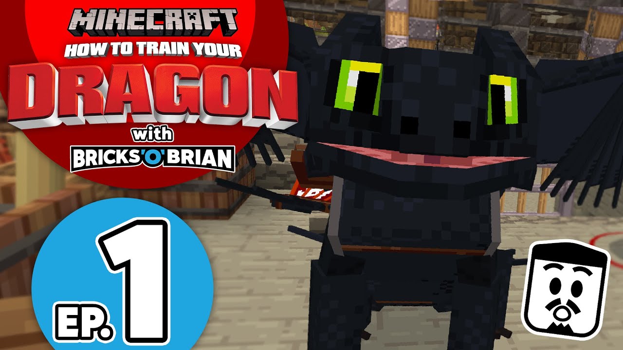 Taming a mighty beast! Minecraft how to train your dragon map!