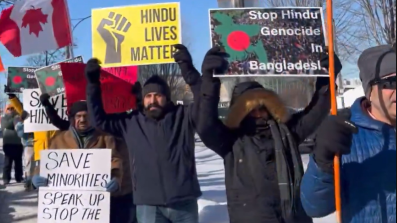 Hindu Canadian Foundation protests in −23°C against violence targeting ...