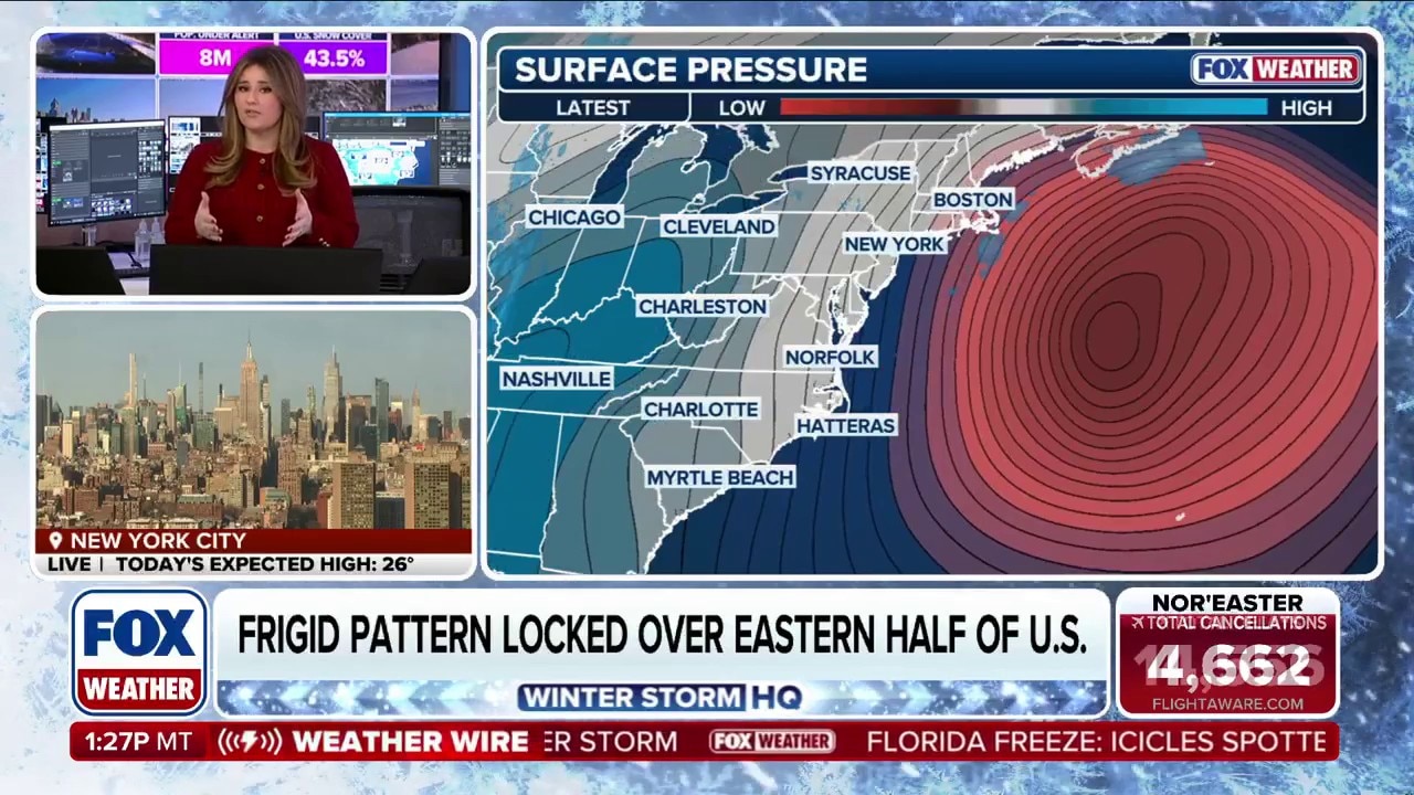 Freezing cold temperatures remain in the Northeast as Arctic air blasts ...
