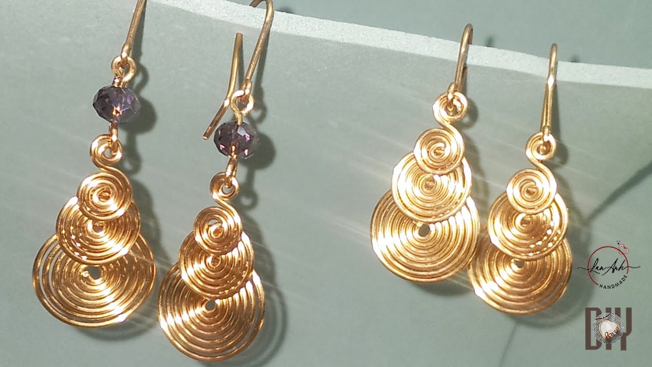 Earrings twisted round like coins - handmade copper wire jewelry - full ...