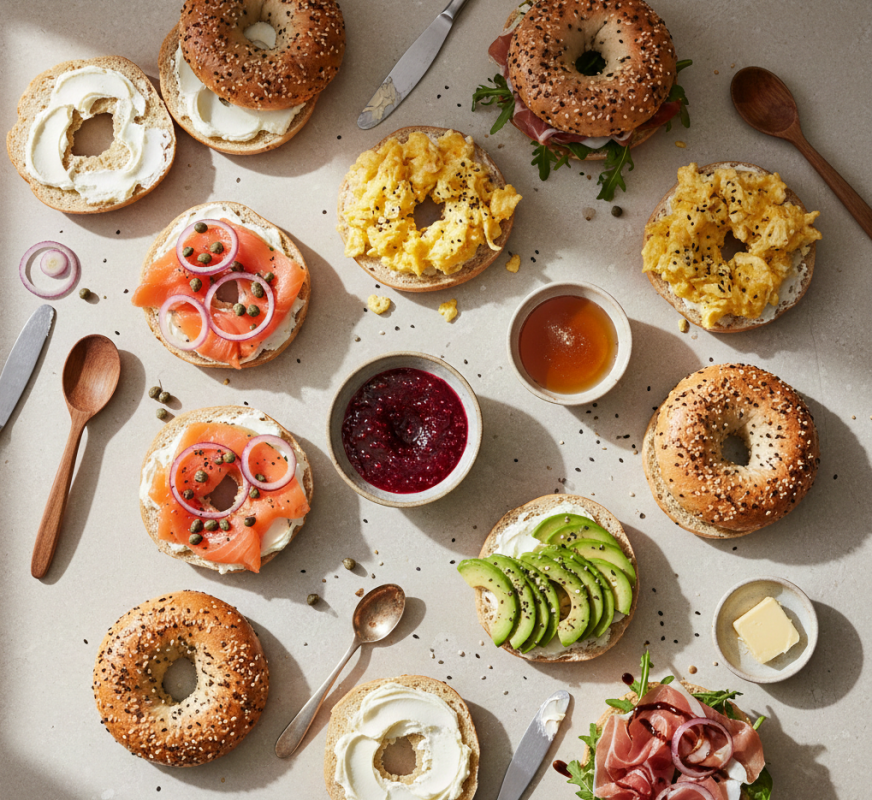 Bagel topping ideas that work for breakfast, lunch, and easy meals