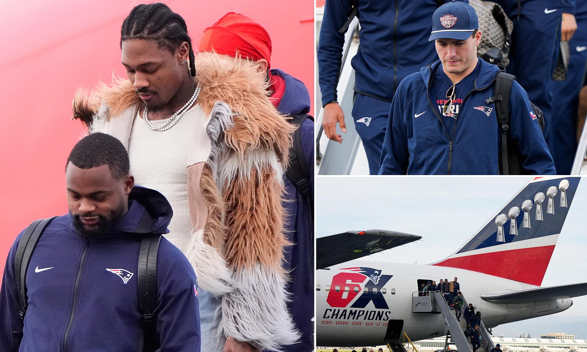 Seahawks and Patriots stars arrive in California as they prepare to go ...