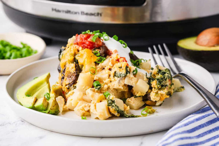 Vegetarian slow cooker breakfast casserole: The morning game-changer ...