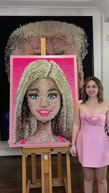 I turned hundreds of lipsticks into a Barbie portrait