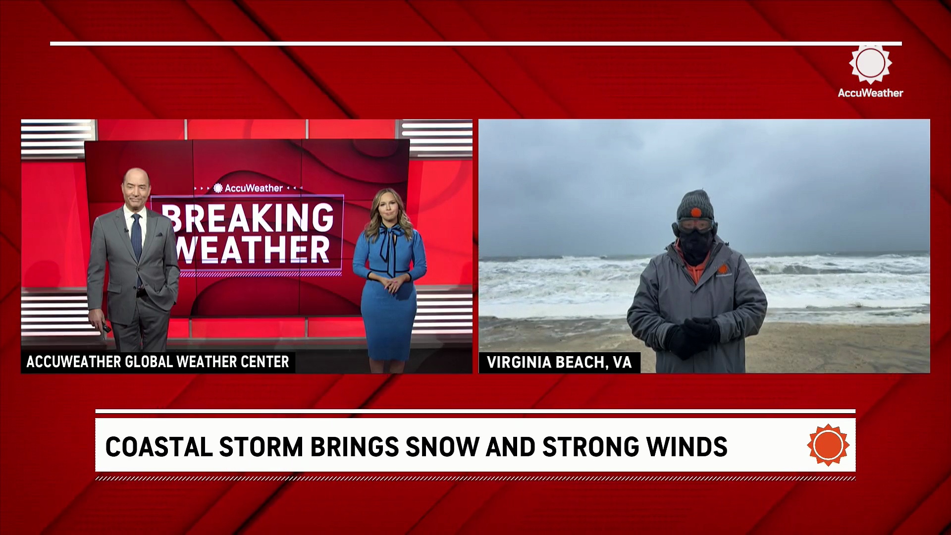 Blowing snow, strong winds and rough surf continue in Virginia Beach