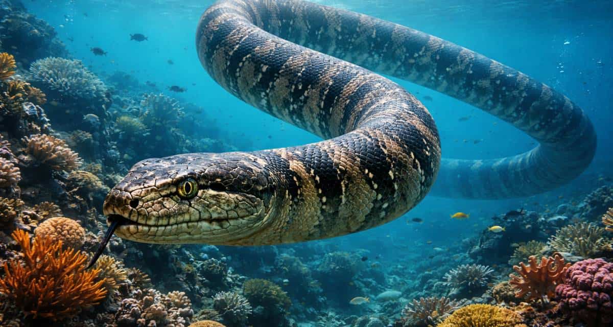 This massive sea snake was the size of a telephone pole
