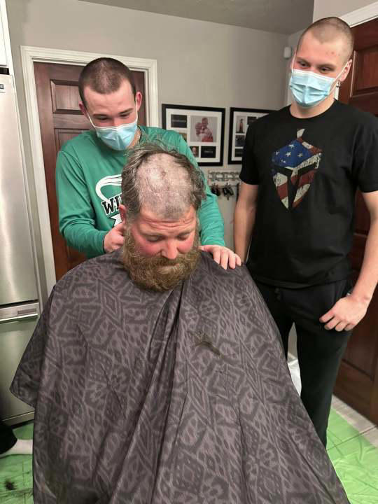 Winfield football team shaves heads in honor of teammate with cancer