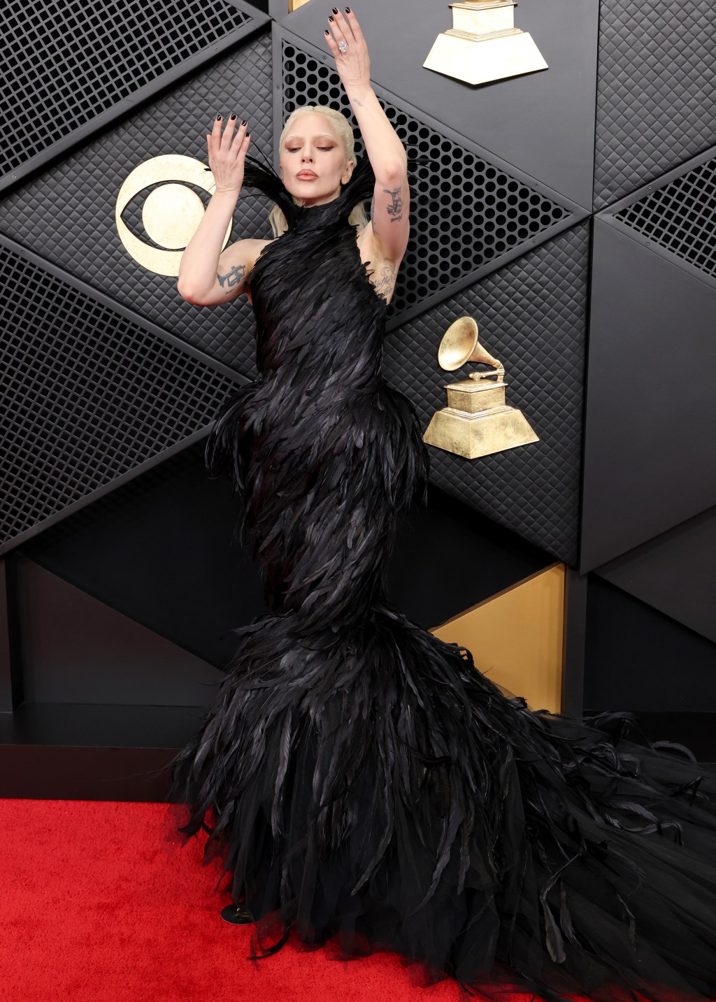 Lady Gaga goes full 'Black Swan' on Grammys 2026 red carpet
