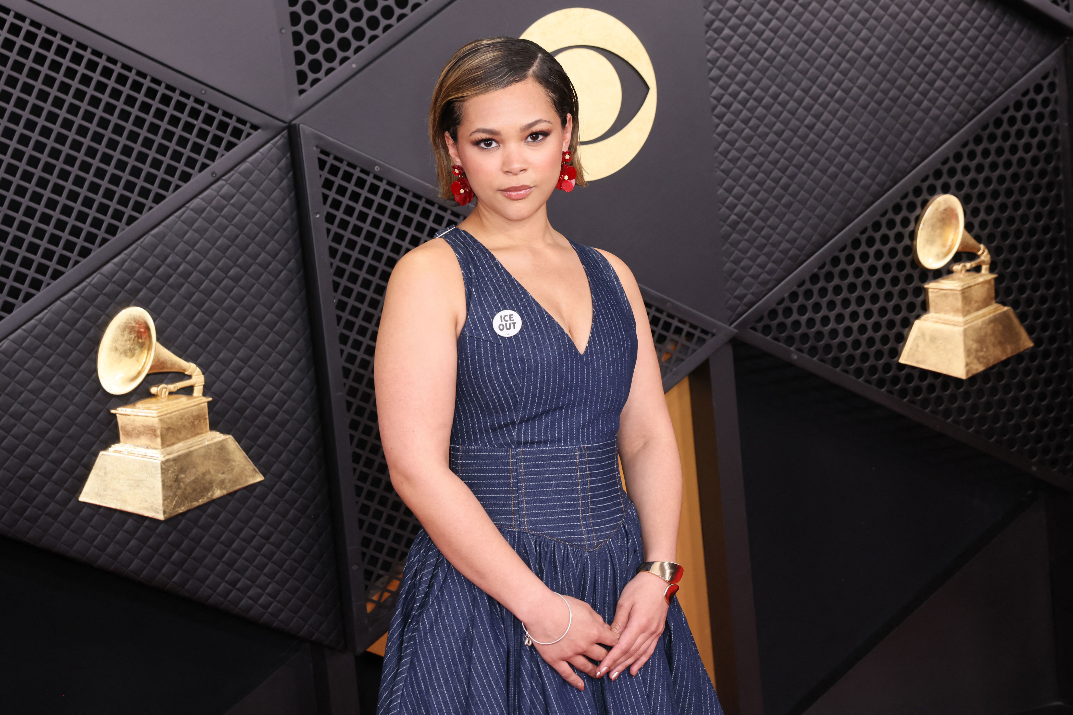 Photos: Stars protest ICE with pins and in acceptance speeches at Grammys