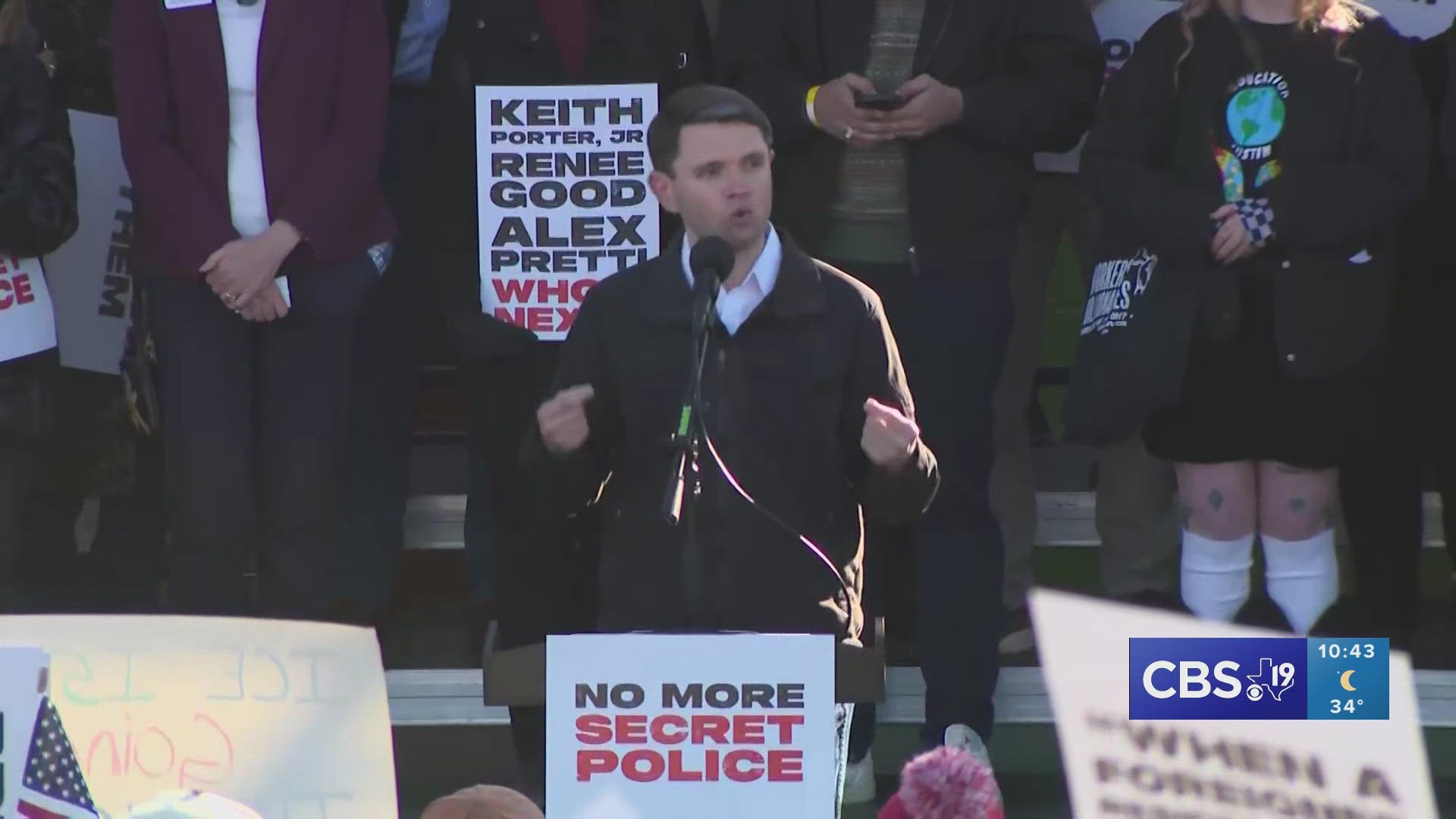 Texas state Rep. James Talarico speaks out against ICE operations