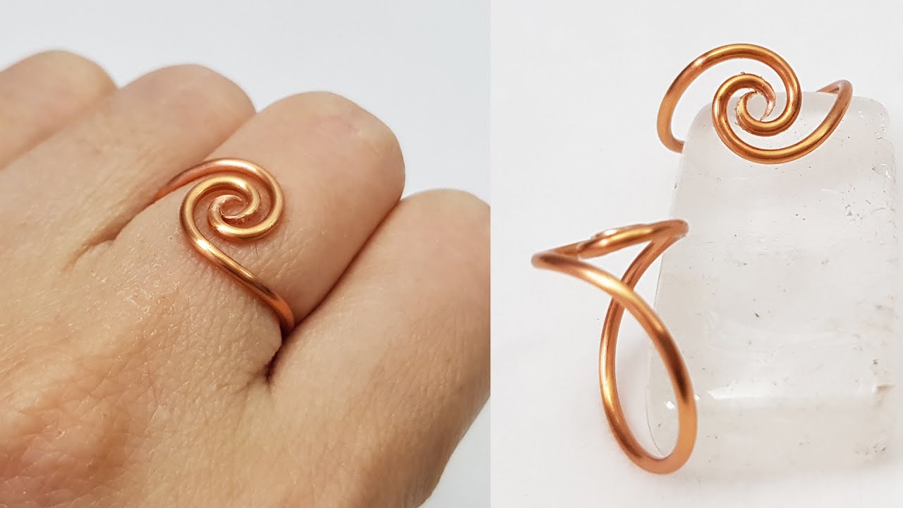 Simple spiral ring - How to make jewelry from copper wire 529