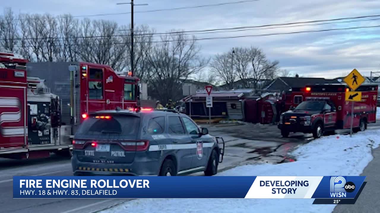 Lake Country Fire and Rescue truck crashes responding to apartment fire