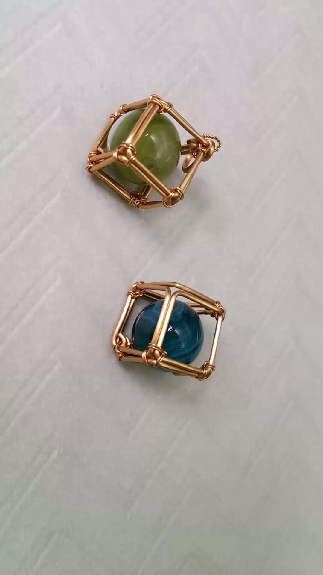 How to make wire cube pendant - Wire wrapping stone #diy #youtubeshorts
