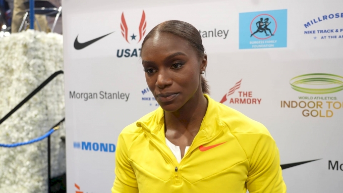 Dina Asher-Smith reacts after winning the 60m | 2026 Millrose Games