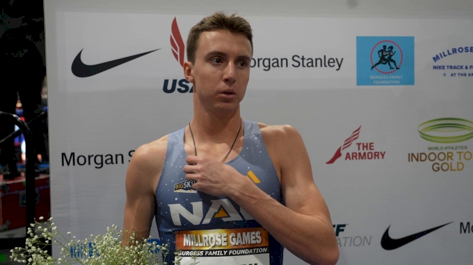 Colin Sahlman Reacts After Winning the 800m | 2026 Millrose ...