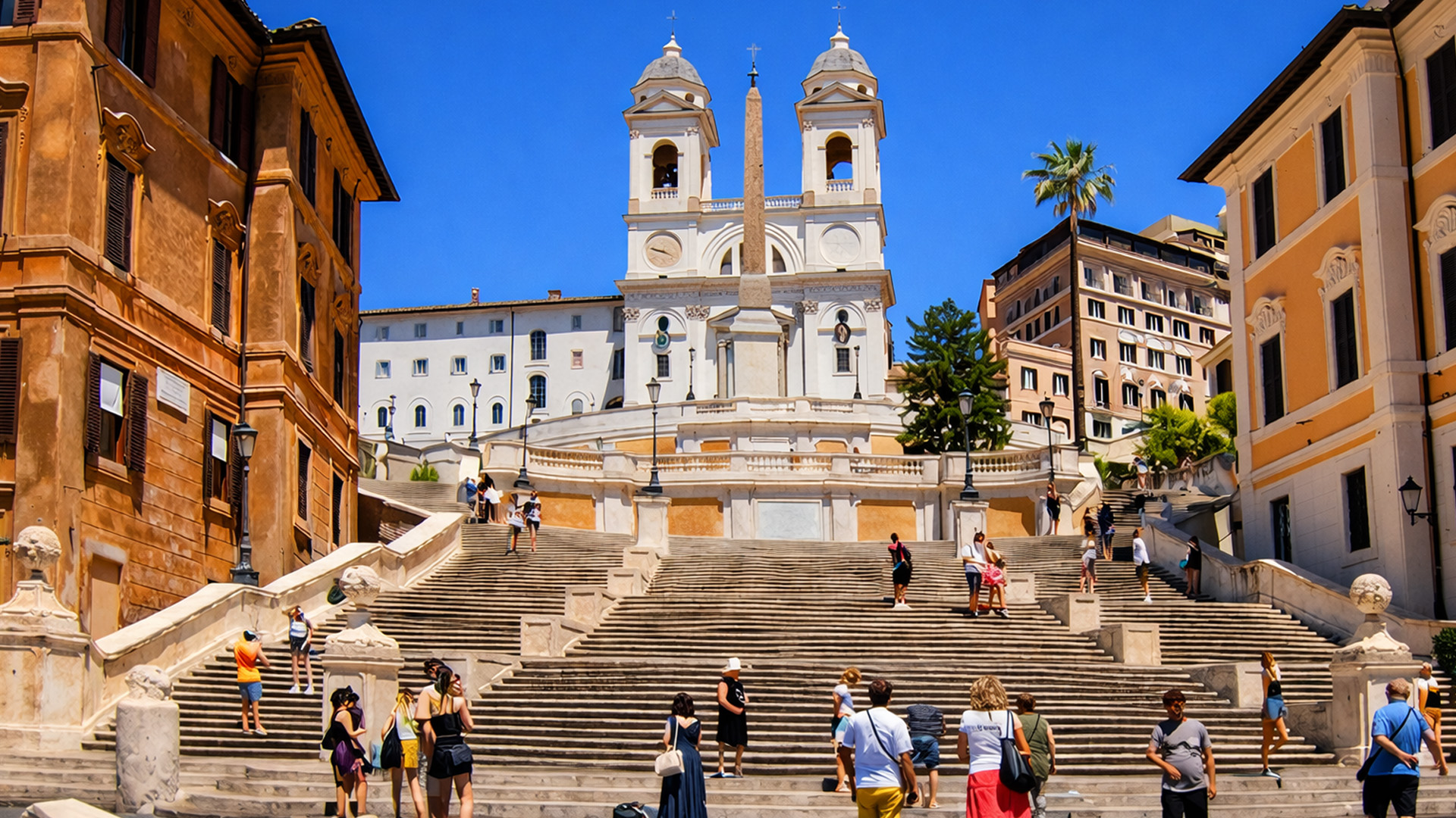 Spanische Treppe und umliegende Straßen in Rom