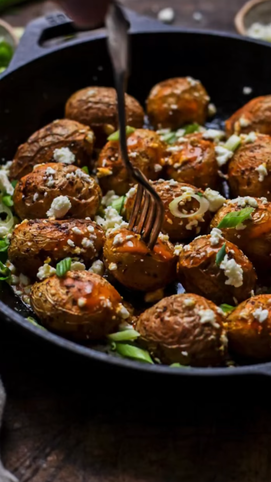 These roasted buffalo and feta potatoes disappeared in minutes at my ...