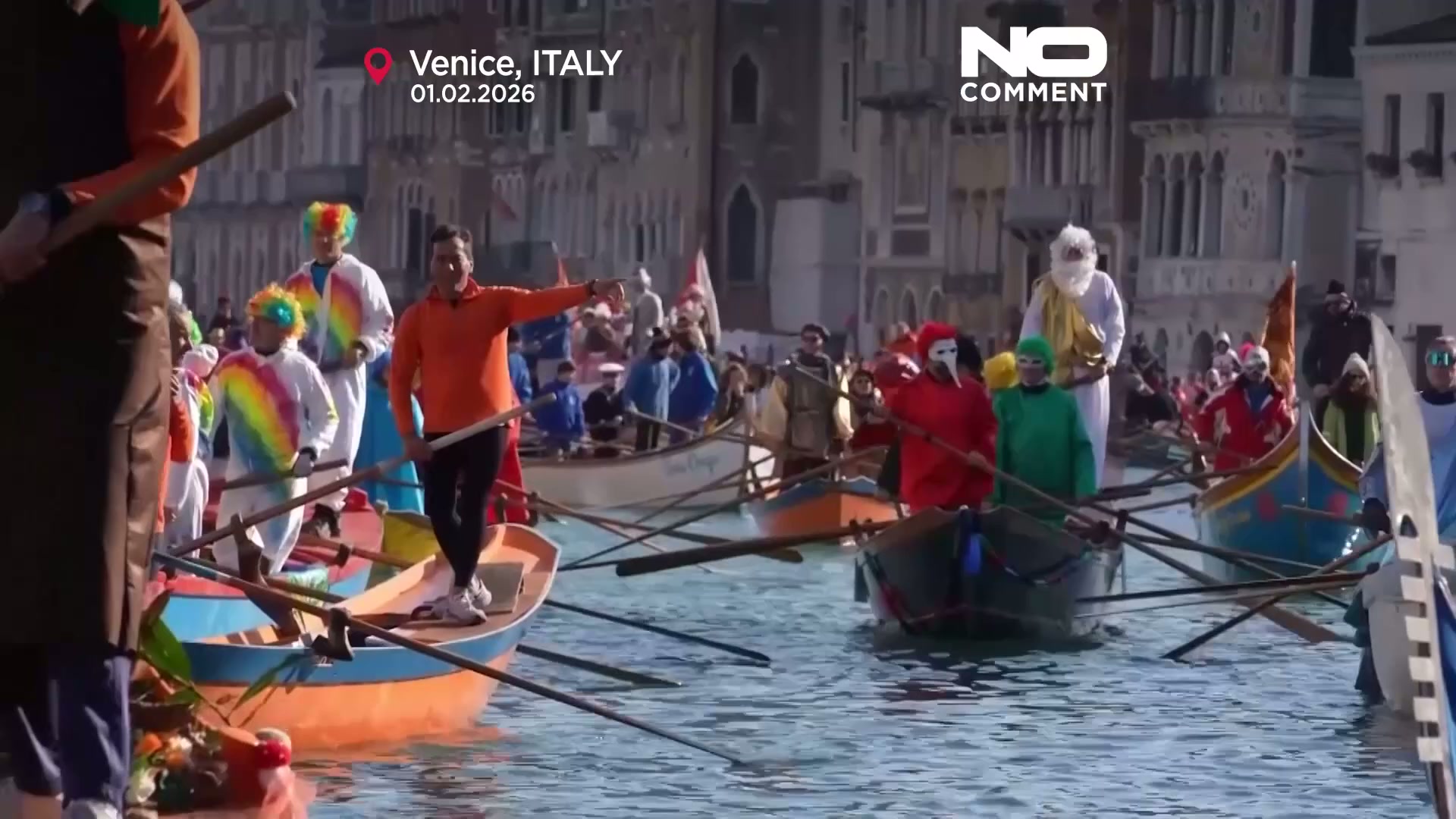 Venice carnival begins with colorful boat parade and nod to 2026 Olympics