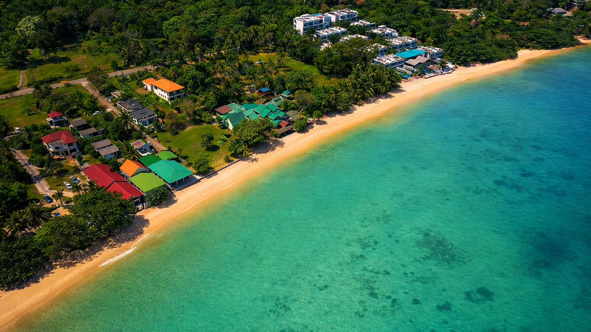 Coastal bliss with colorful houses