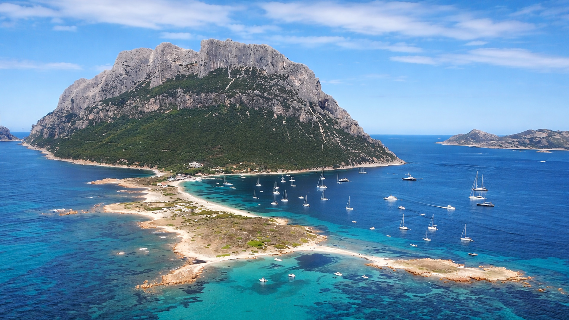A mountain rising from the sea