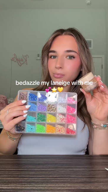 DIY fun bedazzling my Laneige products together