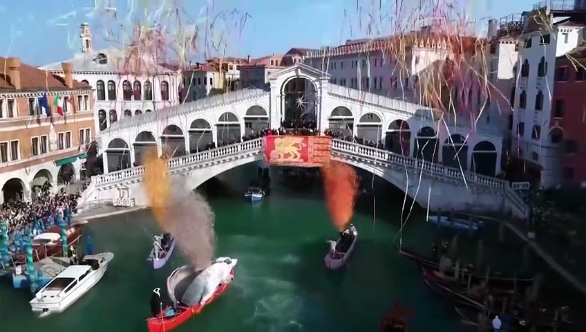 Venice carnival begins with colorful boat parade and nod to 2026 Olympics