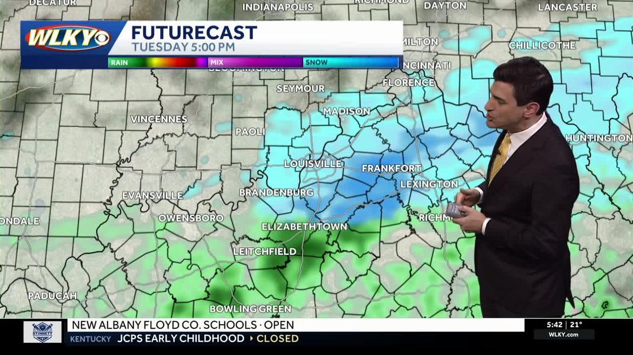 Chilly Monday, rain and snow expected tomorrow