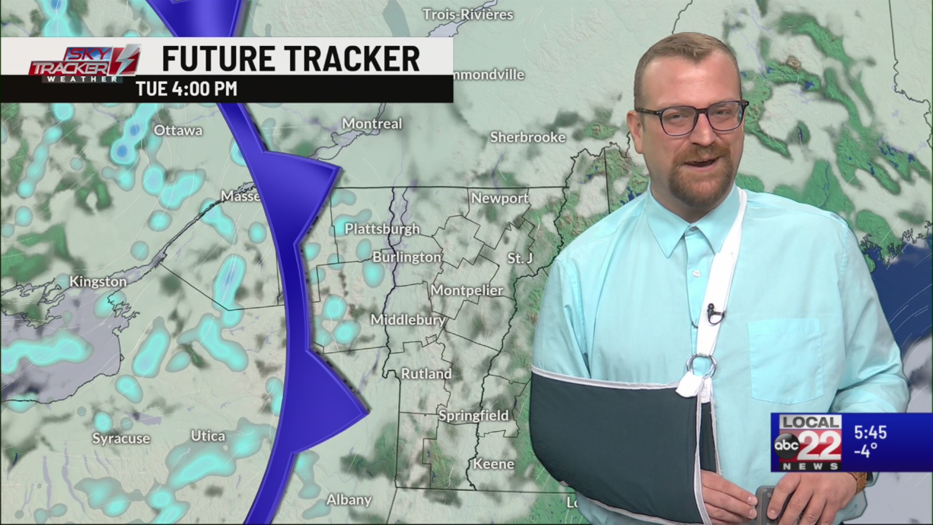 Few snow showers late Tuesday after a sunny Monday