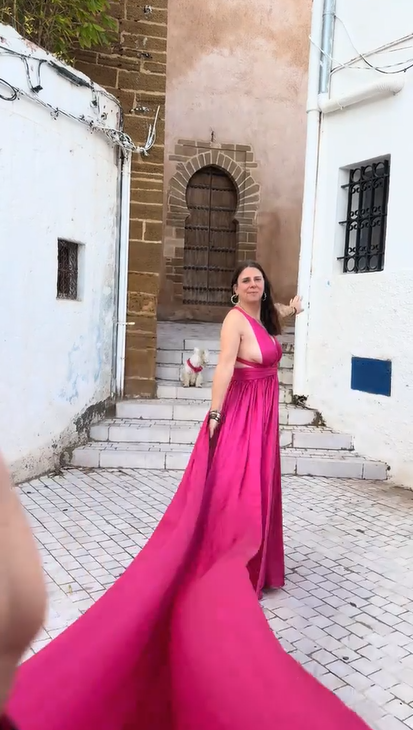 Living the pink dream in a flying dress